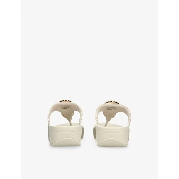 Fitflop Lulu Marble Leather Thong Sandals - Bone