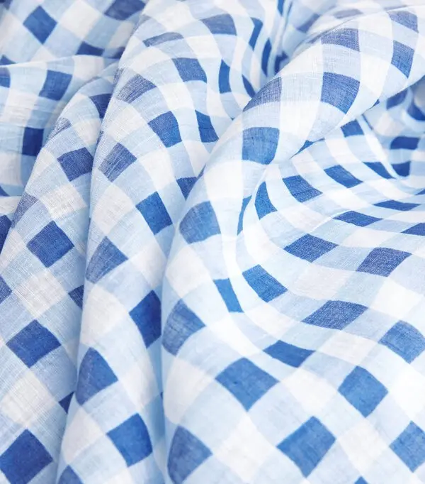 Sandro Linen-blend Gingham Maxi Dress