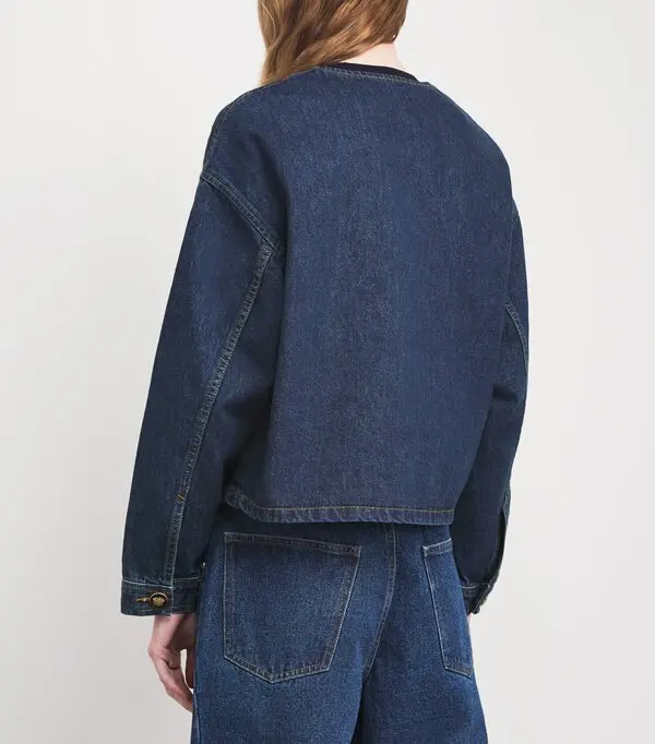 Sandro Crest-button Denim Jacket - Blue