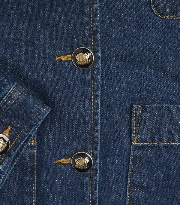 Sandro Crest-button Denim Jacket - Blue