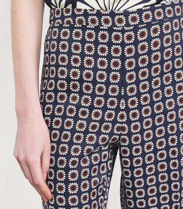 Sandro Floral Print Flared Trousers