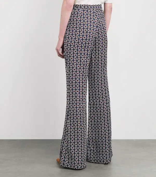 Sandro Floral Print Flared Trousers