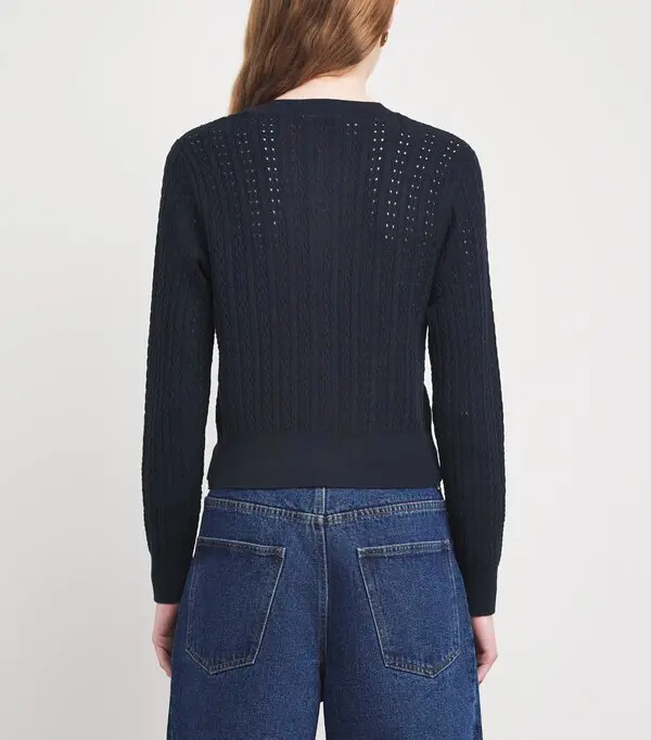 Sandro Cropped Openwork Cardigan