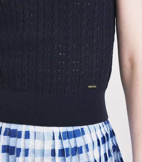 Sandro Open-knit Mock Neck Tank Top