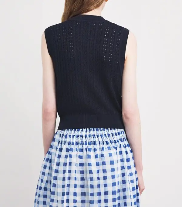 Sandro Open-knit Mock Neck Tank Top