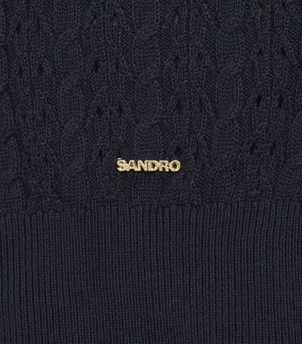 Sandro Open-knit Mock Neck Tank Top