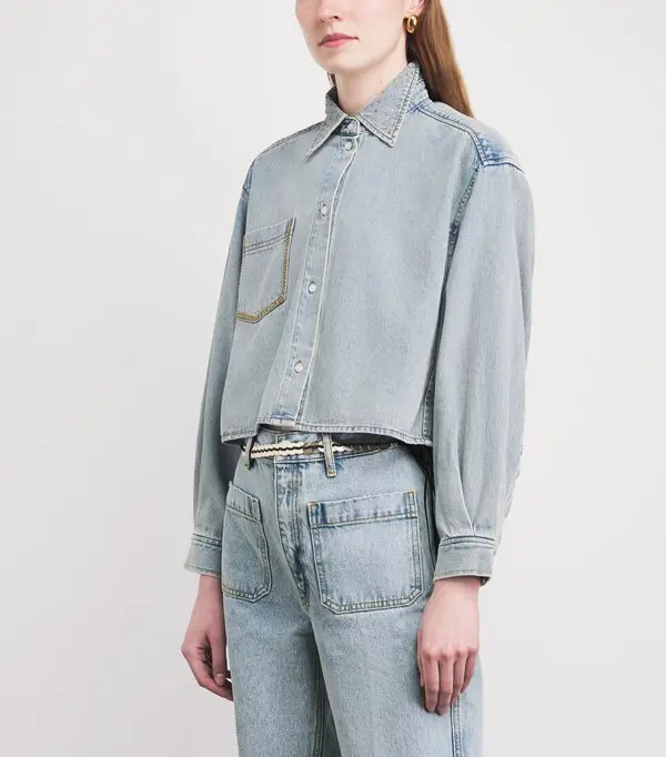 Sandro Denim Embellished Shirt