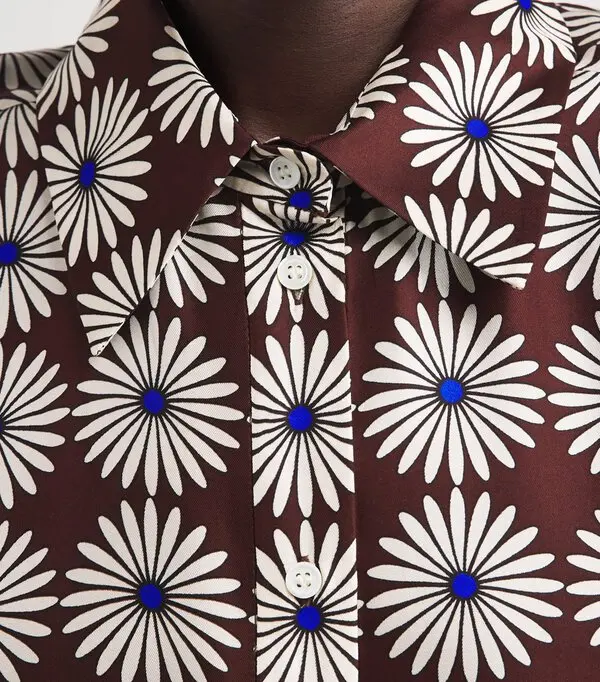 Sandro Silk Floral Shirt - Brown