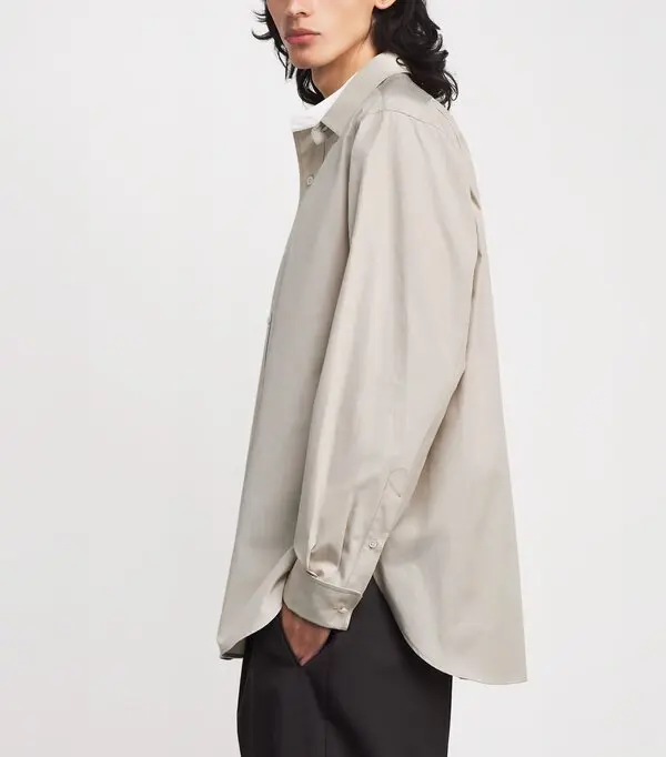 THE ROW Melchior Cotton Shirt - Brown