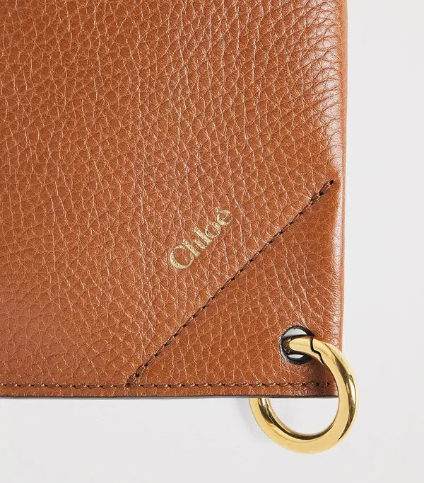 Chloé Leather Spin Zipped Pouch - Brown