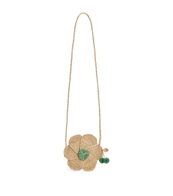 Bonpoint Raffia Jordanie Flower Shoulder Bag - Neutral