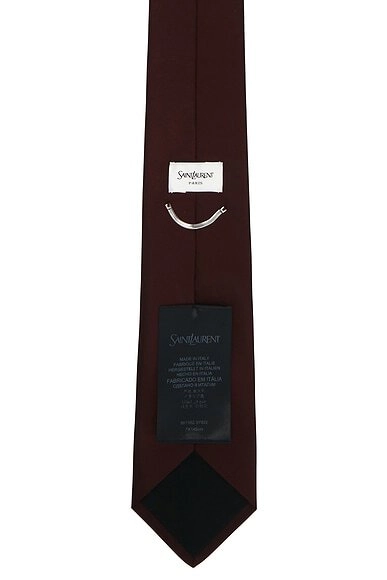 Saint Laurent Plain Silk Neck Tie - Bordeaux