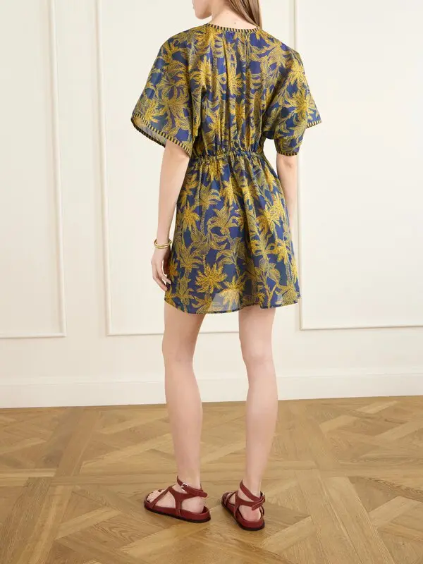 ERES Peninsule Printed Mini Dress - Blue