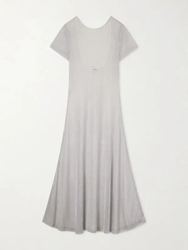 Staud Metallic Knitted Cover-up - Silver