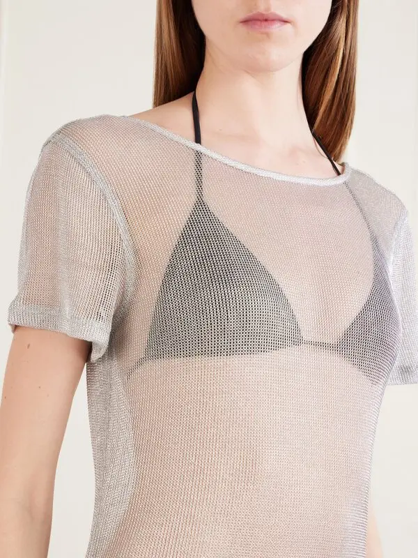 Staud Metallic Knitted Cover-up