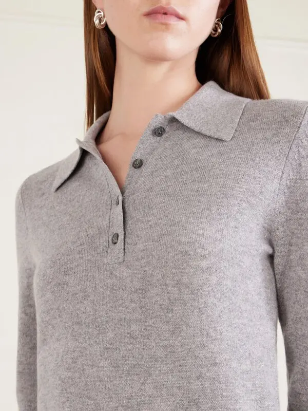 NILI LOTAN Prescott Cashmere Polo Shirt