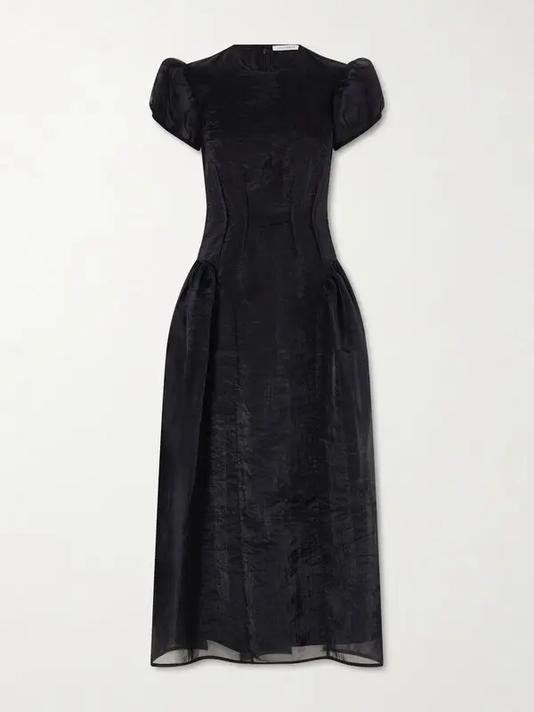 Cecilie Bahnsen Cleopatra Organza Midi Dress - Black