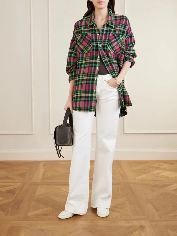 R13 Plaid Cotton-flannel Shirt