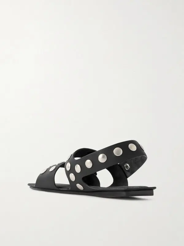 Khaite Boden Studded Leather Sandals - Black