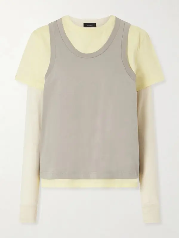 Wardrobe.NYC Layered Cotton-jersey T-shirt - Multi