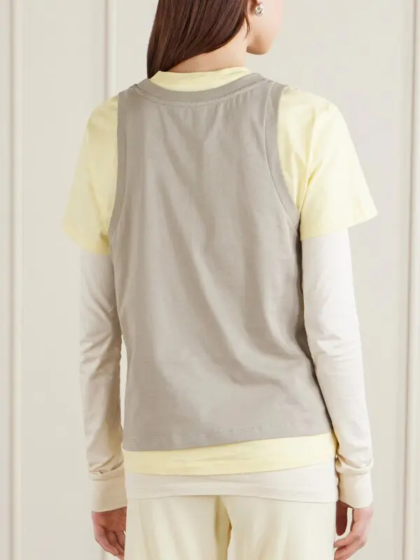 Wardrobe.NYC Layered Cotton-jersey T-shirt - Multi