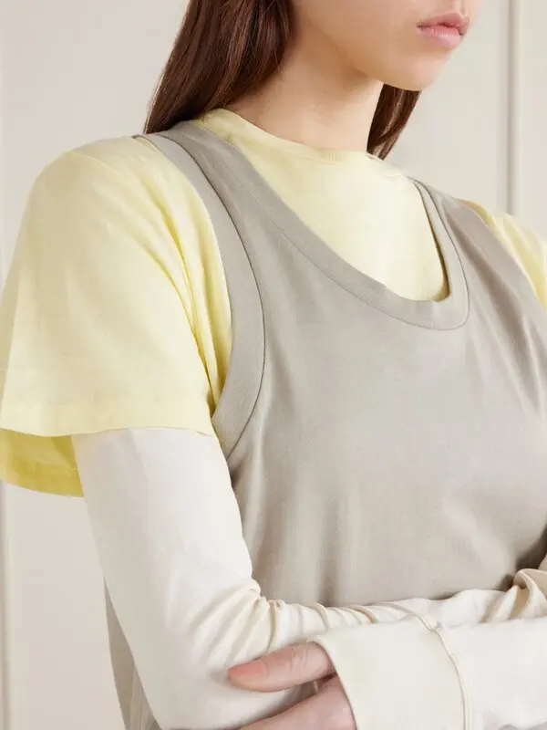 Wardrobe.NYC Layered Cotton-jersey T-shirt - Multi