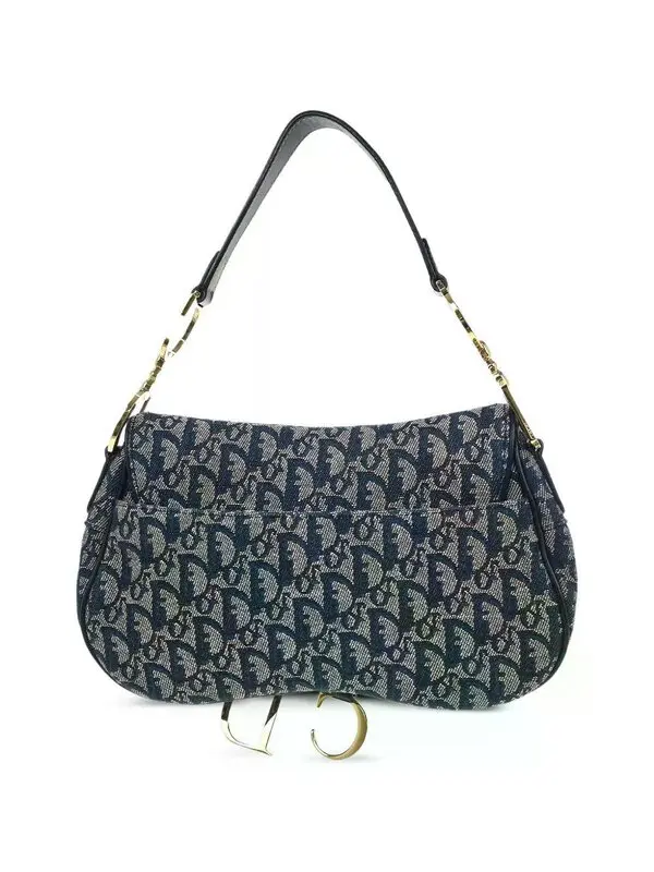 Dior 2002 Double Saddle Monogram Canvas Handbag