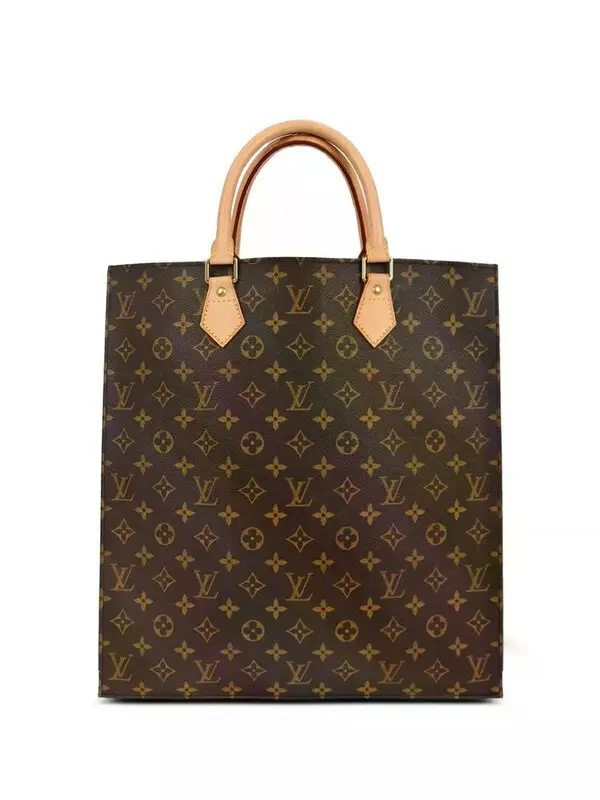 LOUIS VUITTON Sac Plat Monogram Canvas Tote Bag - Brown