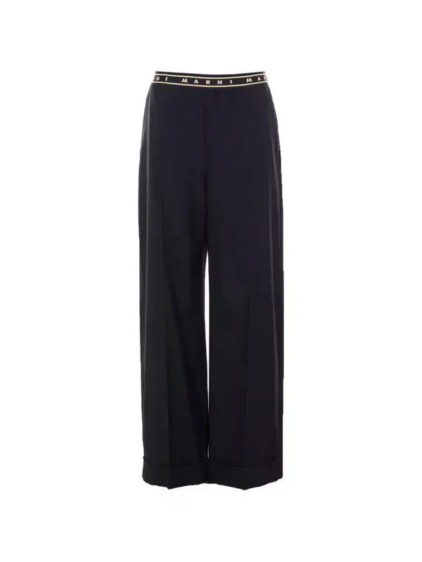 Marni Elasticated Logo-band Trousers