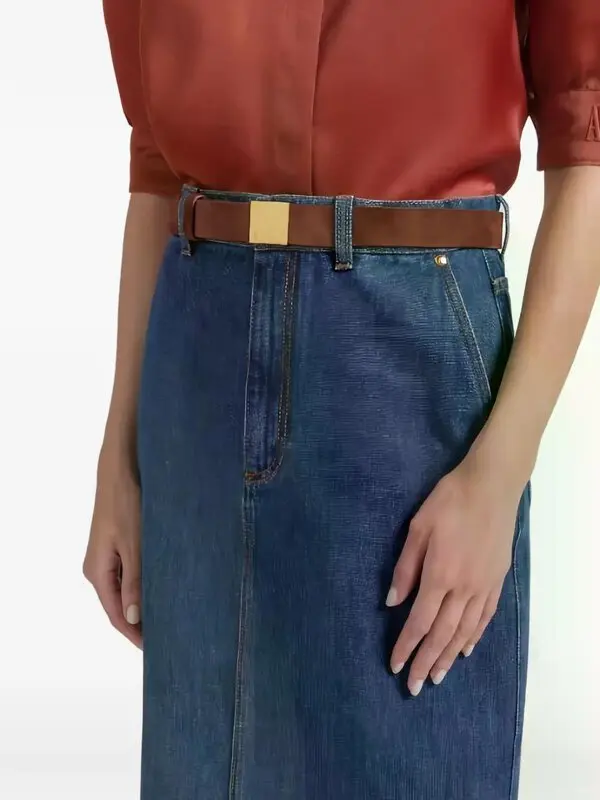 Alberta Ferretti Square Buckle Belt - Brown