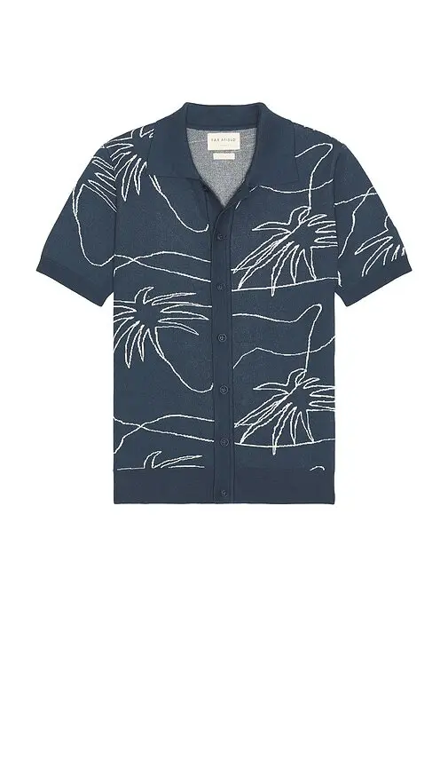 FAR AFIELD Palms Knitted Shirt In . Also - Blue