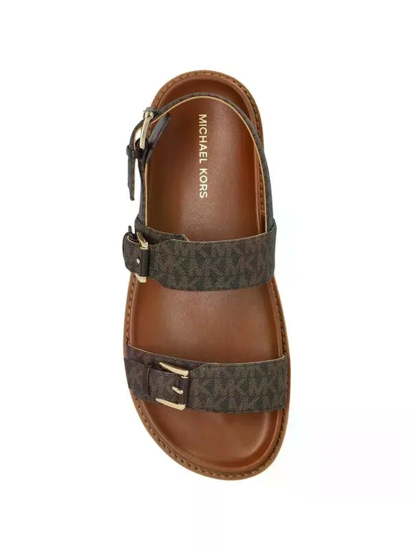 Michael Kors Nia Buckled Flat Sandals - Brown