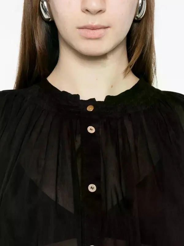 FORTE_FORTE Voile Gathered Detail Blouse