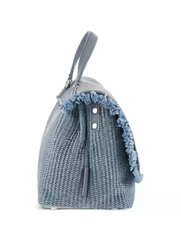 ZANELLATO Postina Frayed Raffia Tote Bag