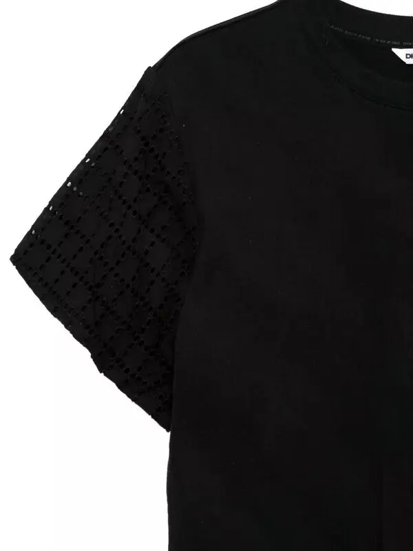 Dkny Openwork Sleeve T-shirt - Black