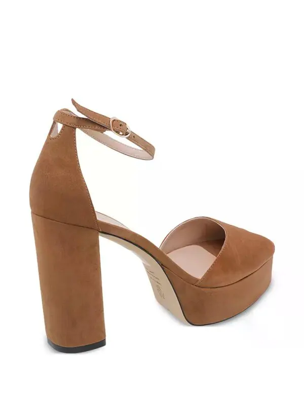 STUART WEITZMAN Platform Ankle Strap Pumps - Brown