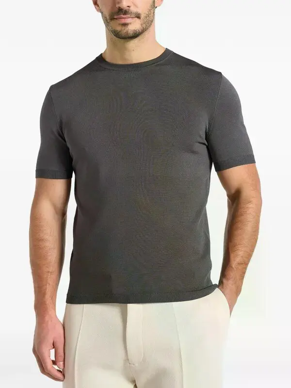 Manière De Voir Ts010 Luxe Knitted T-shirt - Grey