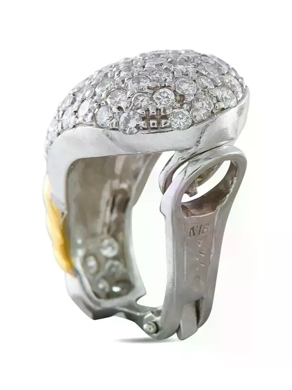 LB EXCLUSIVE 18k White And Yellow Gold Diamond Clip-on Earrings