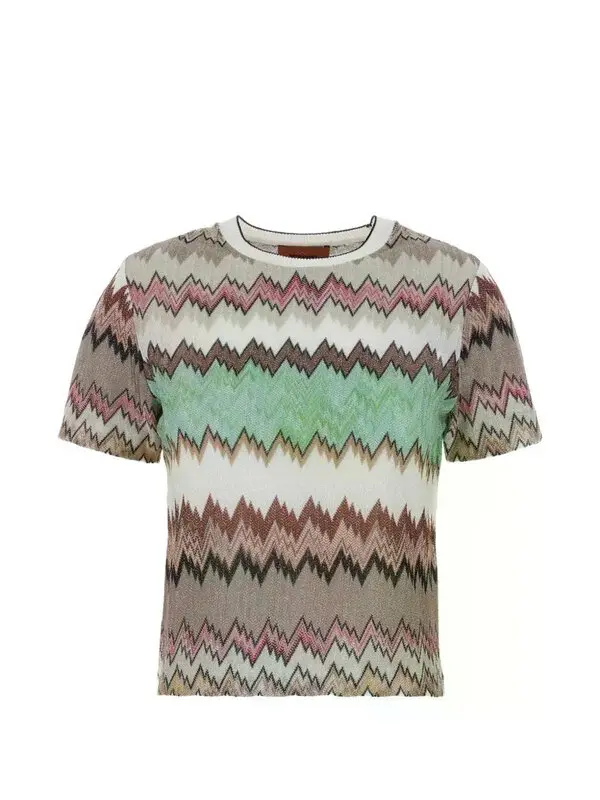 Missoni Short Sleeve Zigzag T-shirt - Neutrals