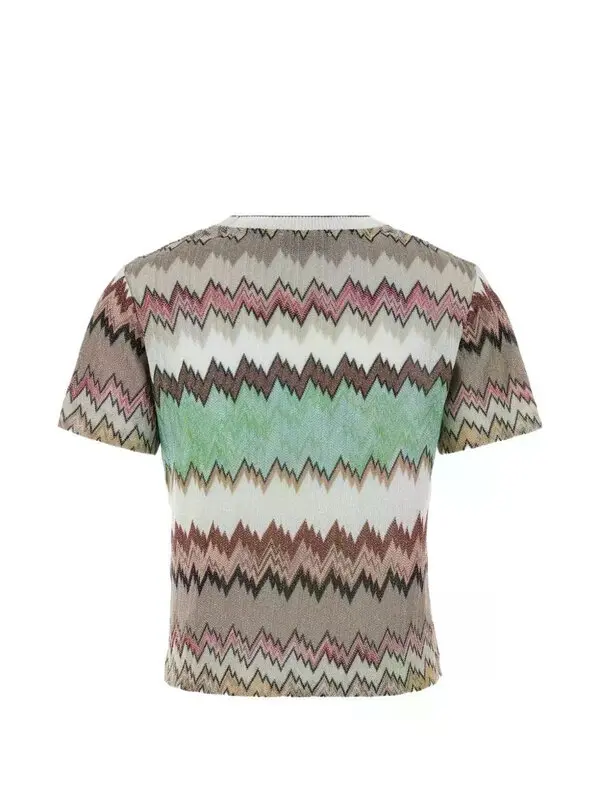 Missoni Short Sleeve Zigzag T-shirt - Neutrals