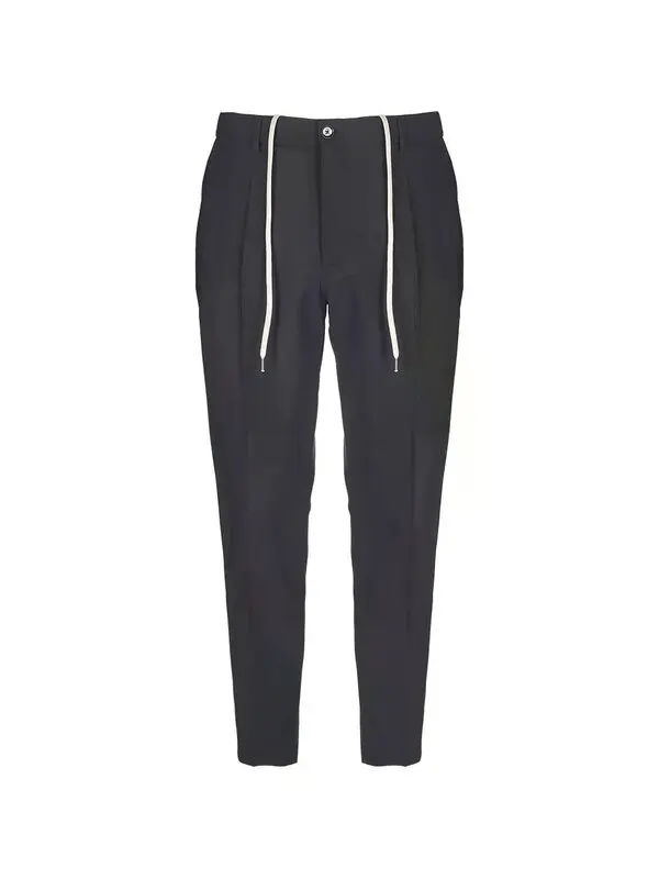 BE ABLE Riccardo Drawstring Pleated Trousers - Grey
