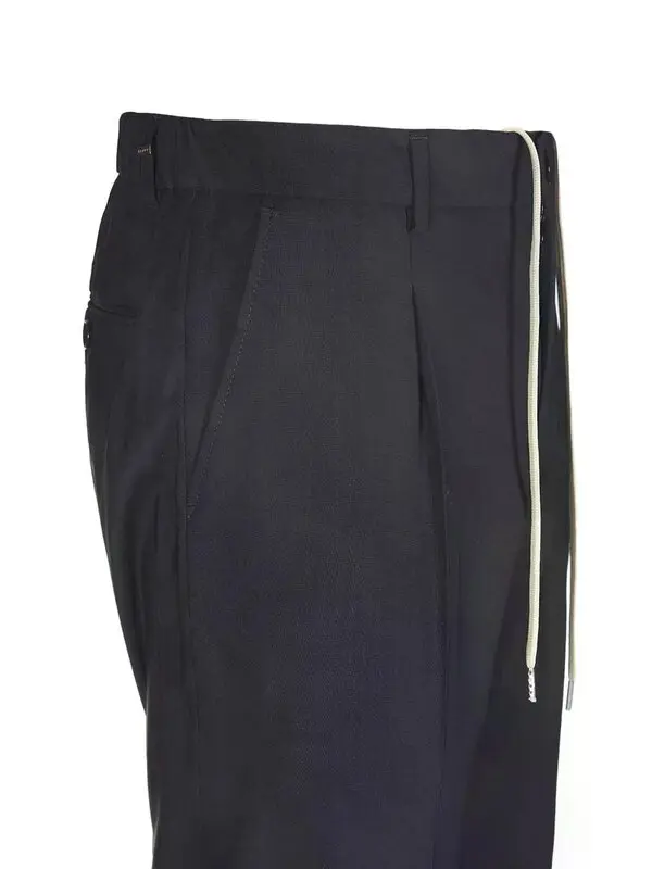 BE ABLE Riccardo Drawstring Pleated Trousers - Grey