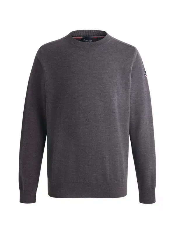 Fusalp Joryn Round-neck Sweater With Badge Detail - Grey
