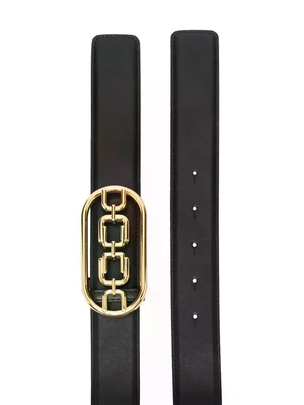 Elisabetta Franchi Chain-link Buckle Belt - Black