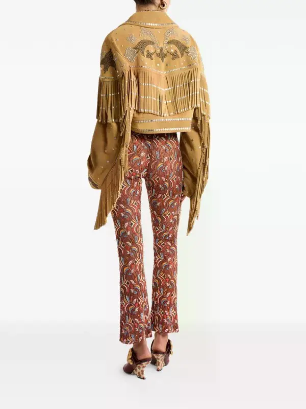 Etro Studded Fringed Leather Jacket