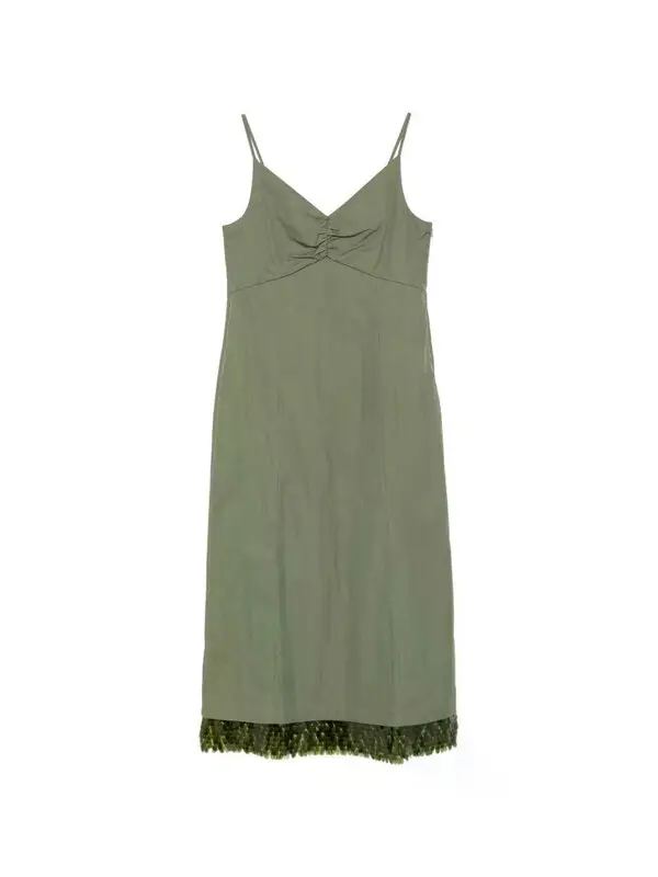 Baum Und Pferdgarten V-neck Beaded Dress - Green