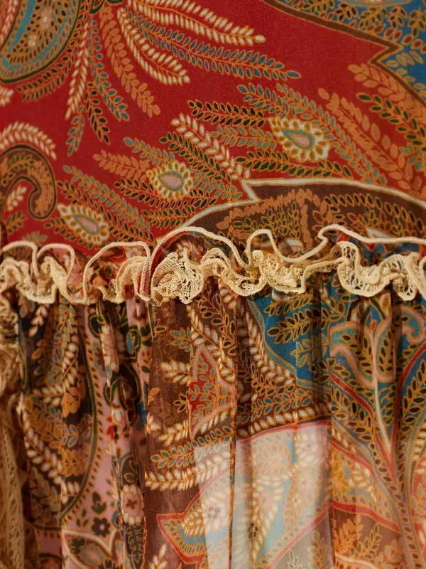Etro Ruffled Paisley-print Maxi Skirt