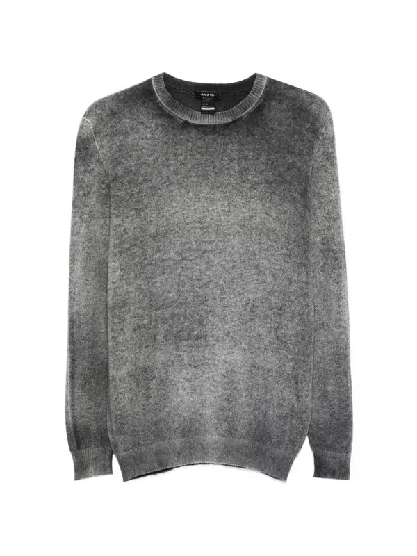 Avant Toi Crew Neck Sweater With Gradient Effect - Grey