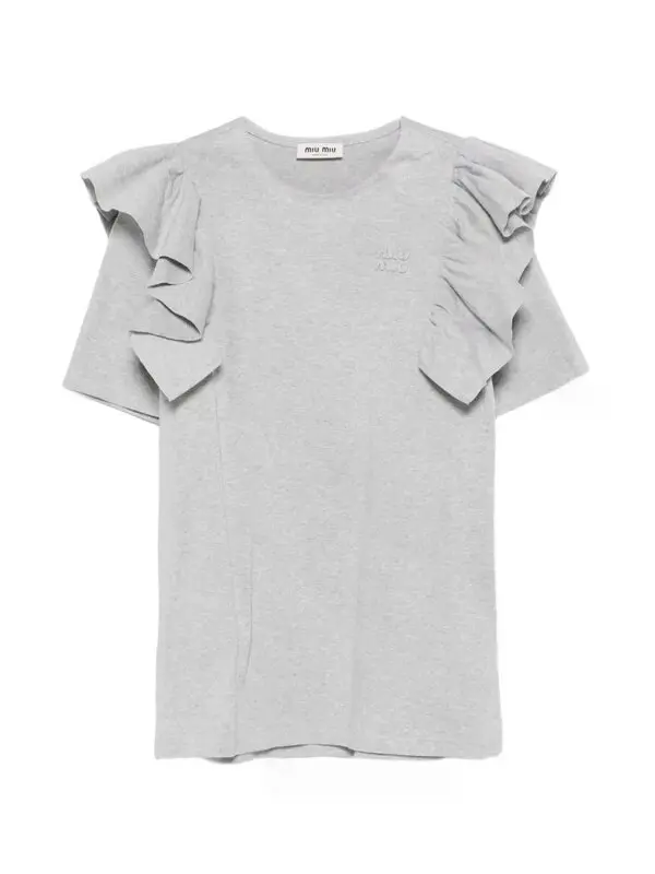 Miu Miu Ruffled Dress With Logo Detail