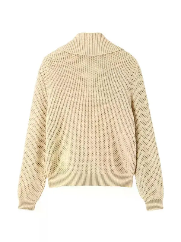 Loro Piana Waffle Knit Quarter-zip Sweater